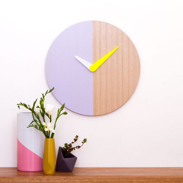 New timber and laser cut acrylic clocks - The Interiors Addict