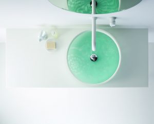 Etched glass basins offer a seriously beautiful focal point for your ...