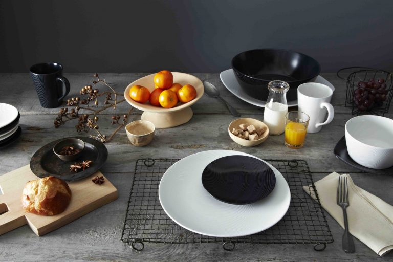 Noritake's Black on Black/White on White dinnerware - The Interiors Addict