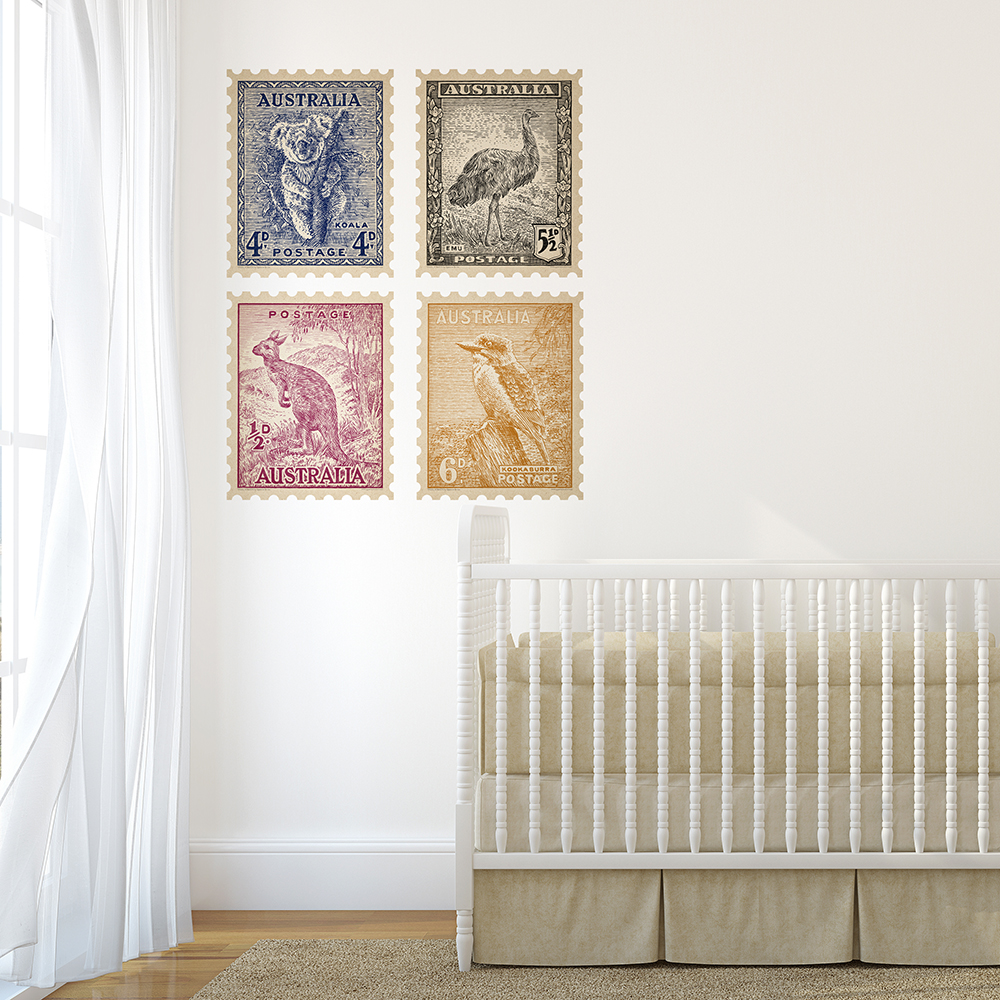 Giant, self-adhesive vintage stamps as art from Quercus & Co - The ...