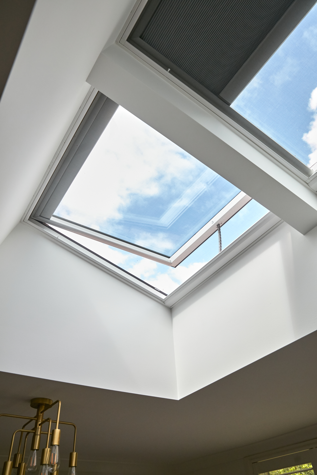 Skylights in living room have transformed the space