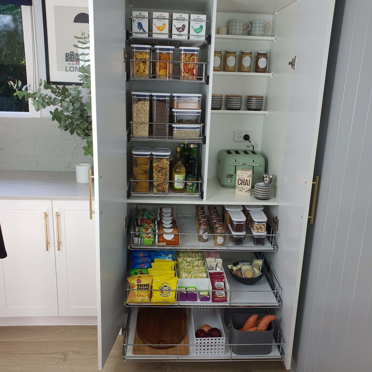 My amazing kitchen makeover with pull out pantry drawers