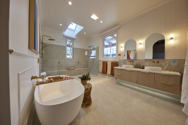 Master ensuite reveals: The Block tree change 2022 - The Interiors Addict