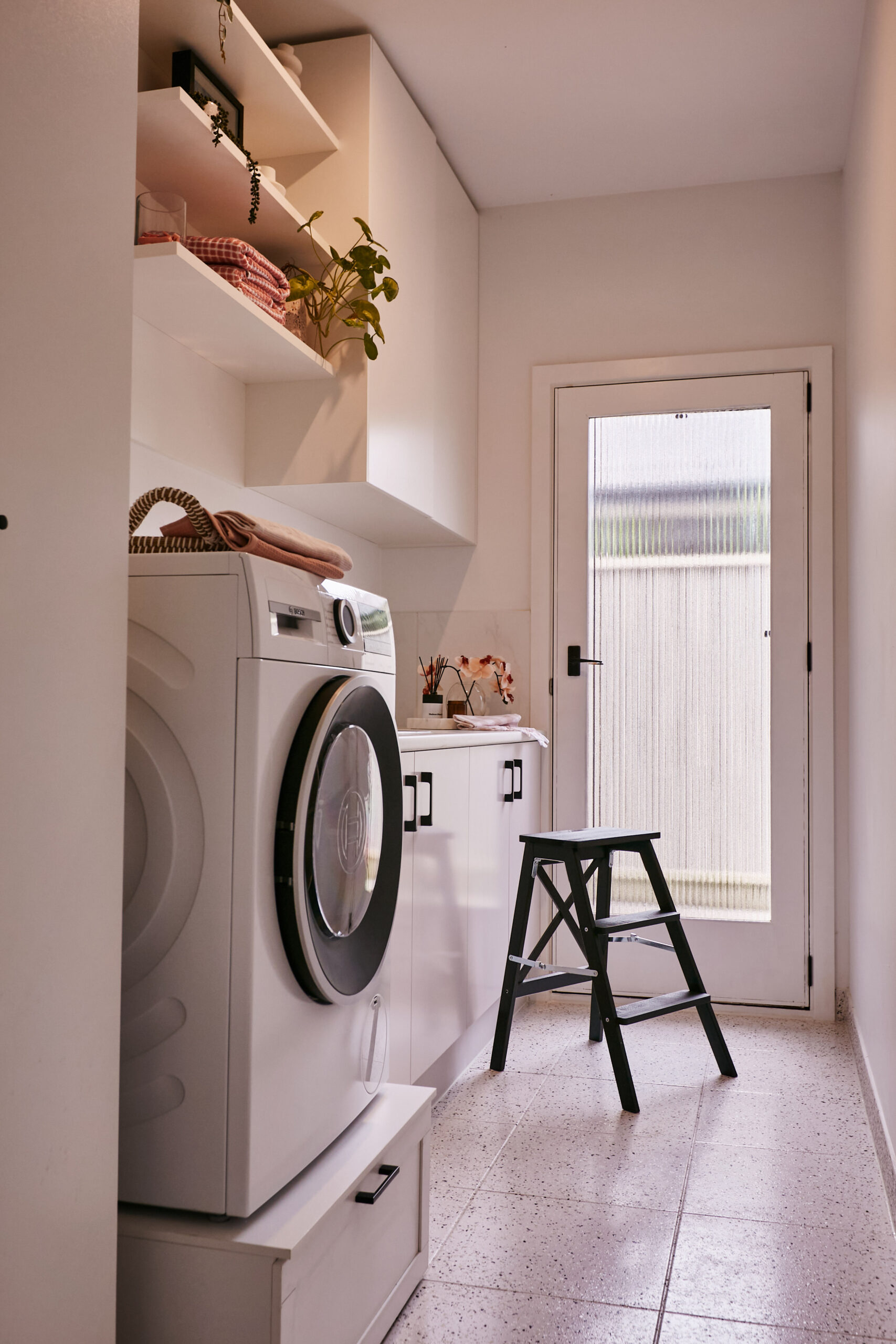 DIY: Powder room and laundry makeover for under $500! - The Interiors ...