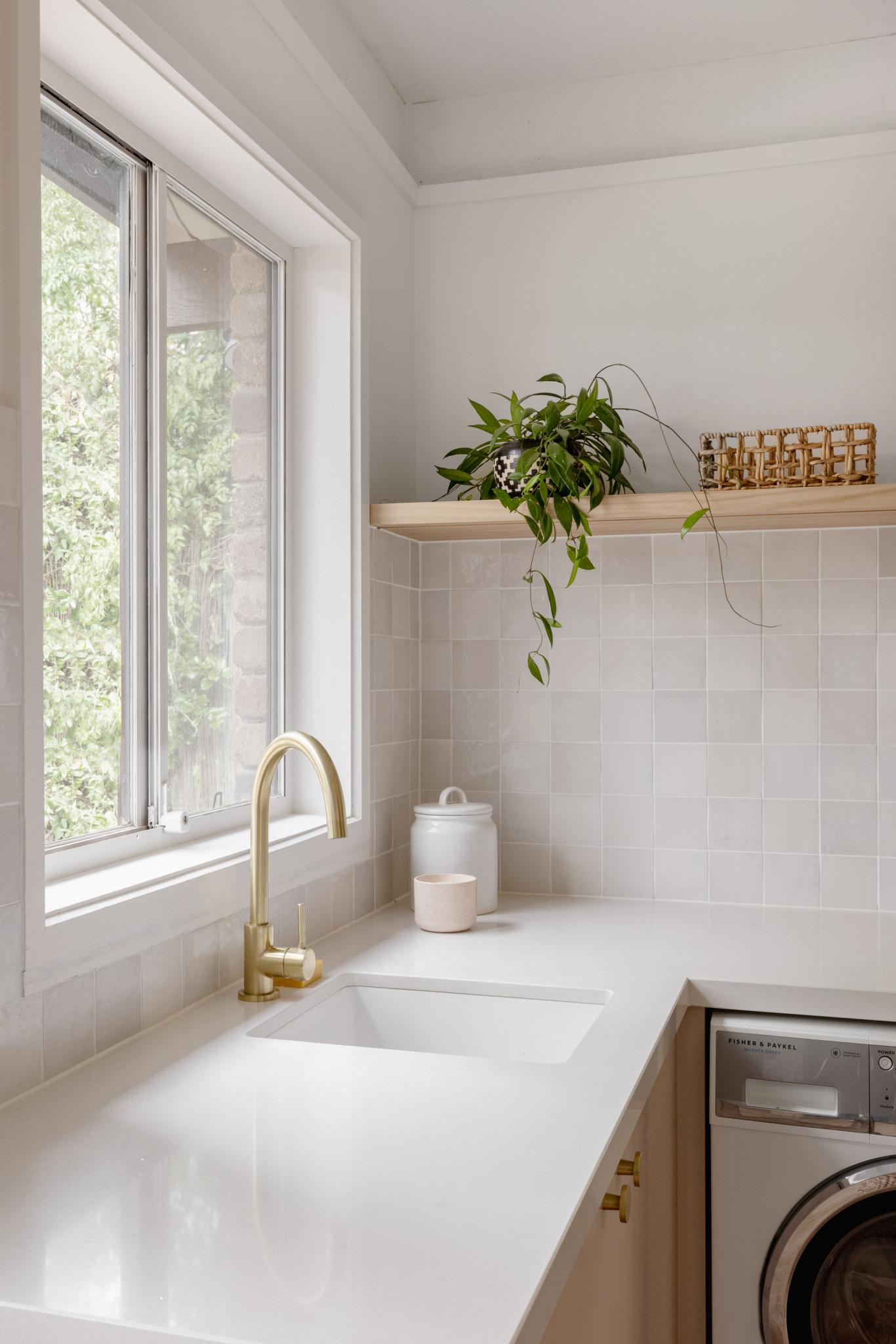 Seventies home given sympathetic nude pink kitchen & laundry reno - The ...