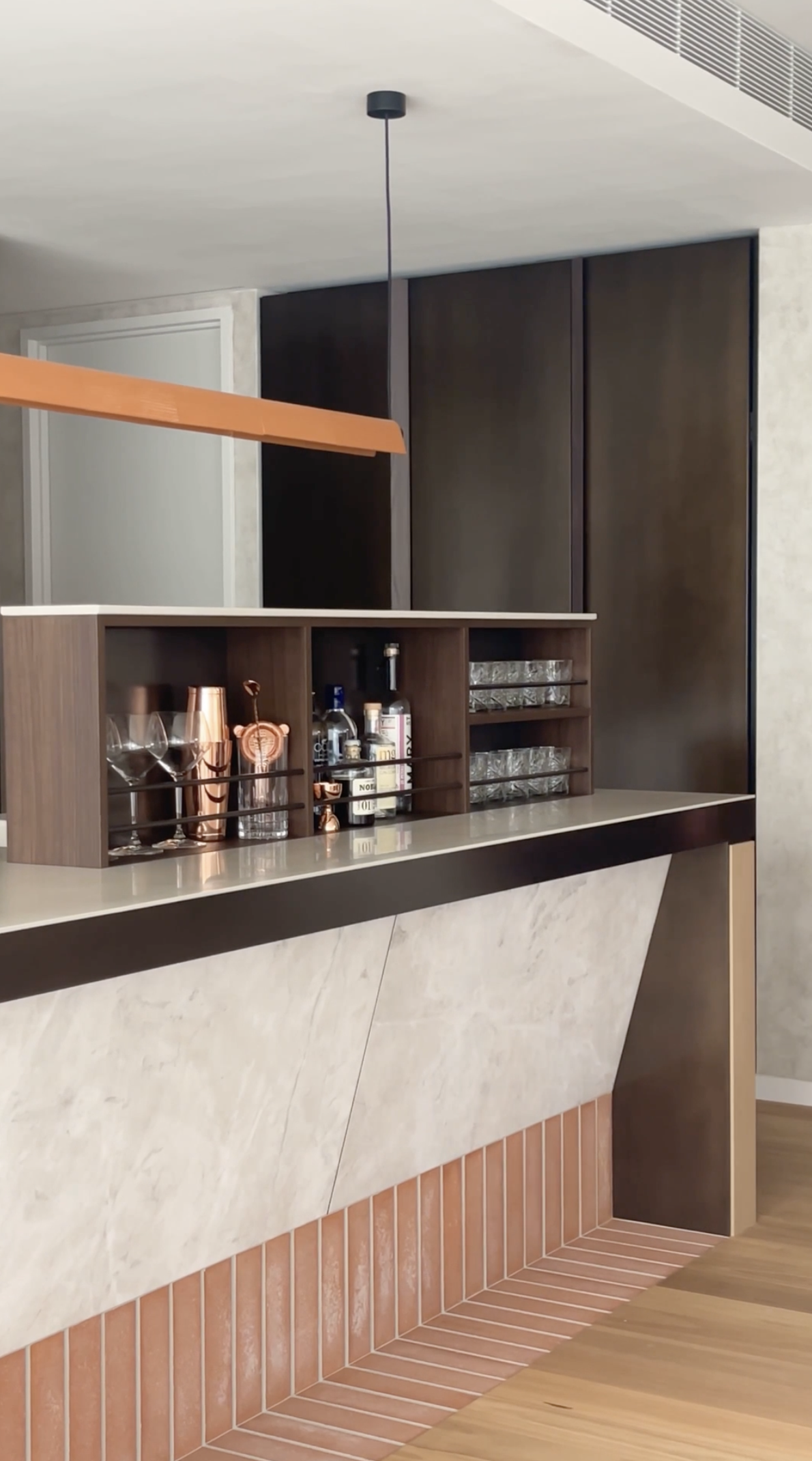 New Sydney kitchen features bench top with pop-up bar - The Interiors ...