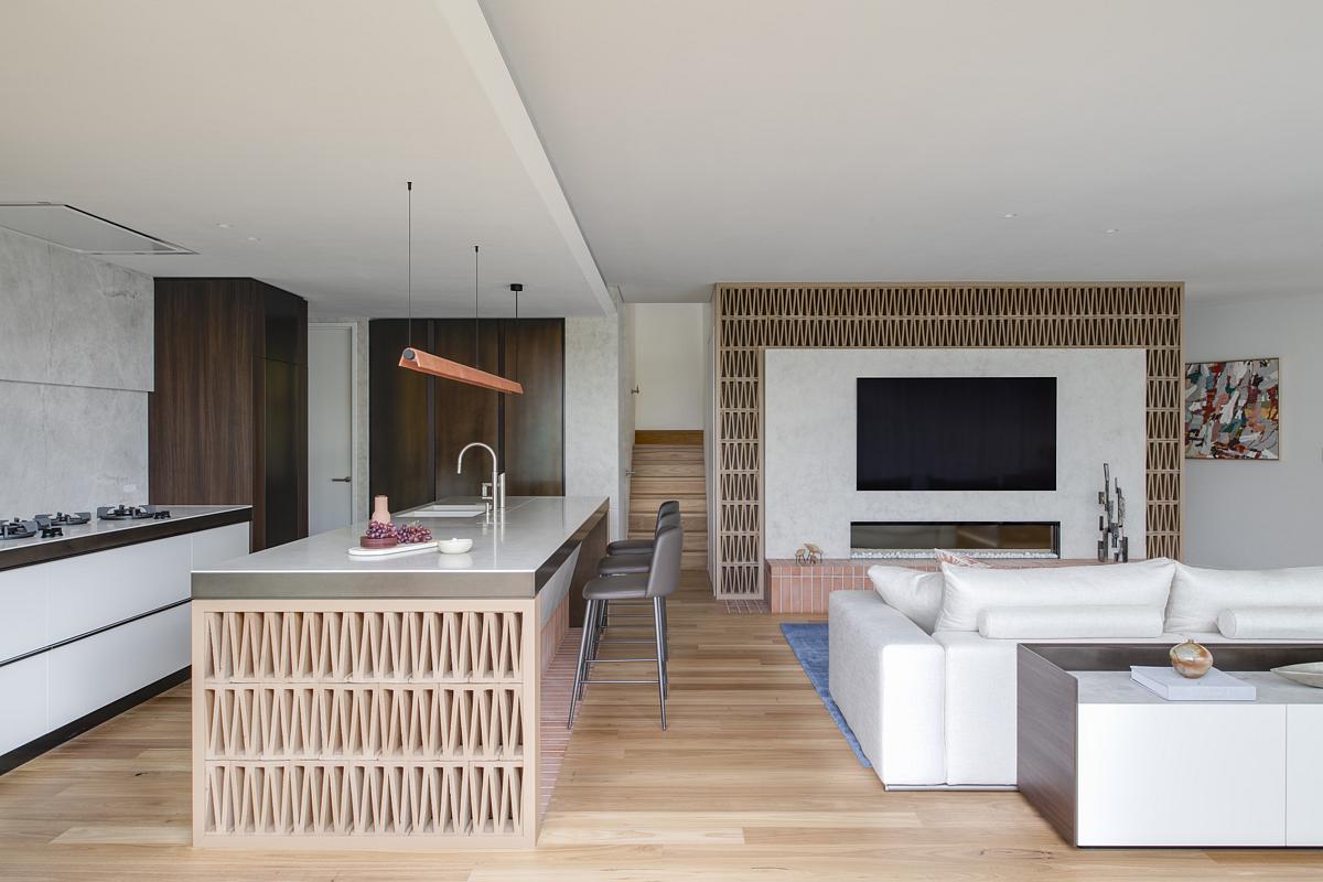 New Sydney kitchen features bench top with pop-up bar - The Interiors ...