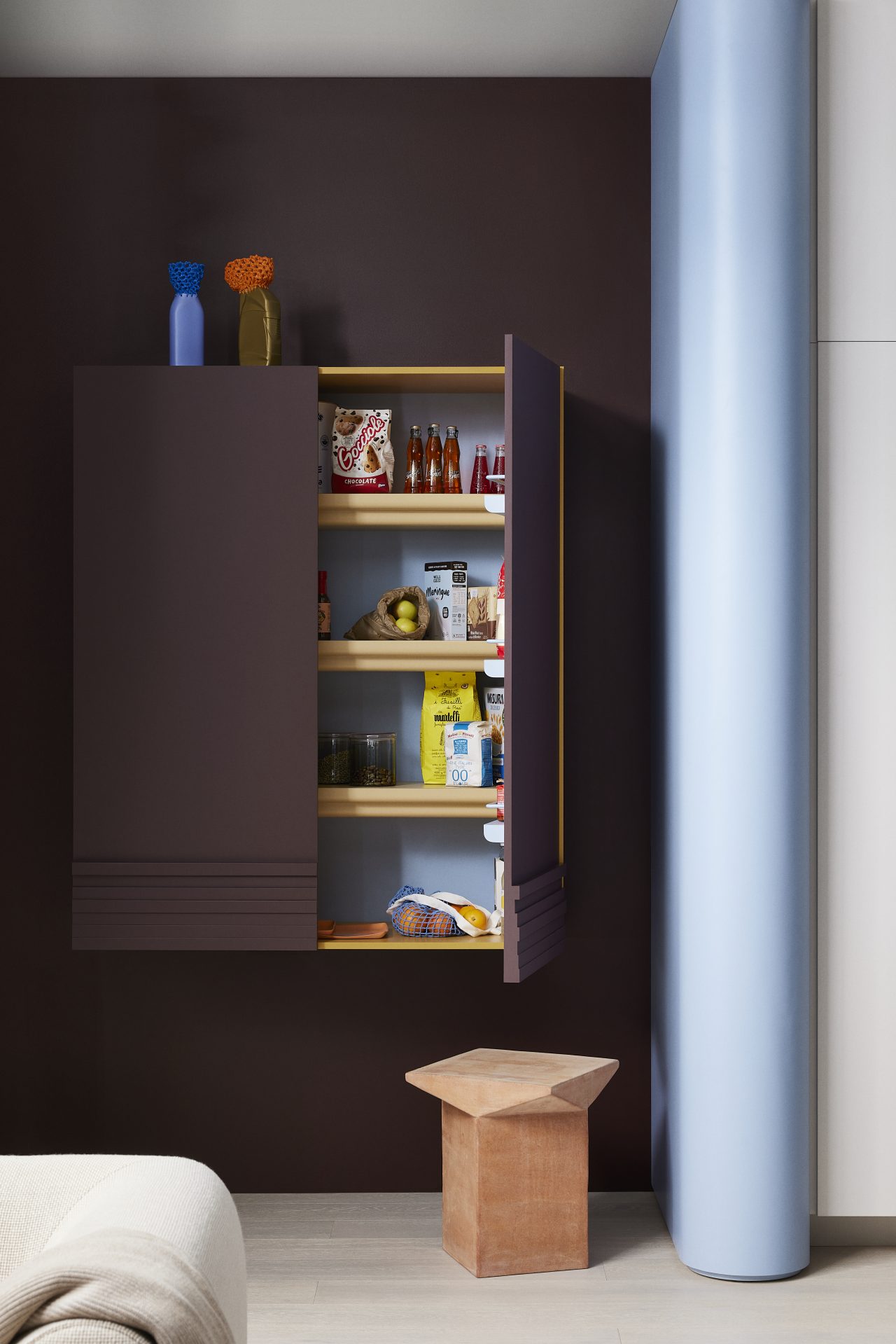 Curved diner-style seating the hero in colourful designer kitchen - The ...