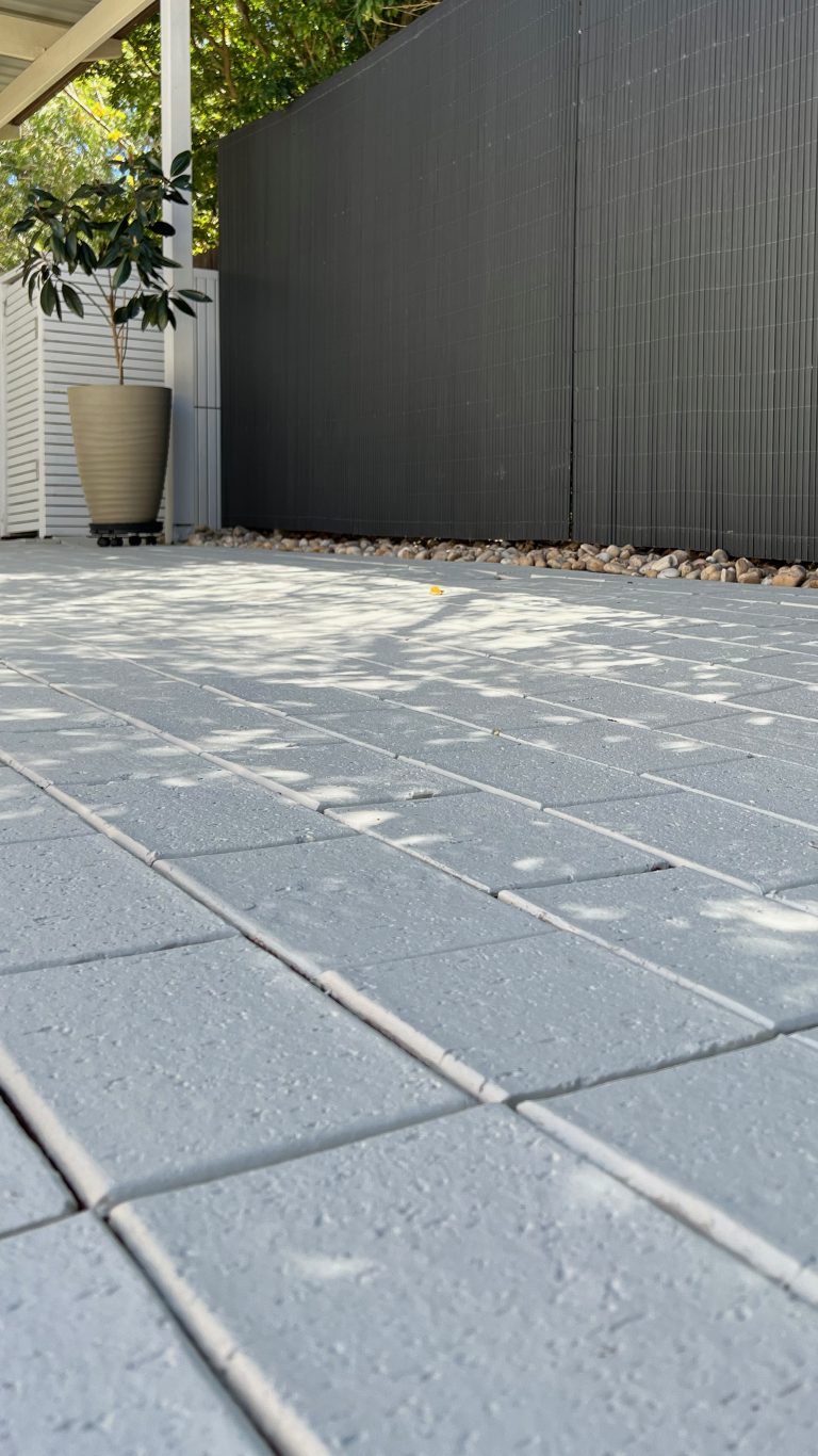Save money painting concrete pavers instead of replacing them