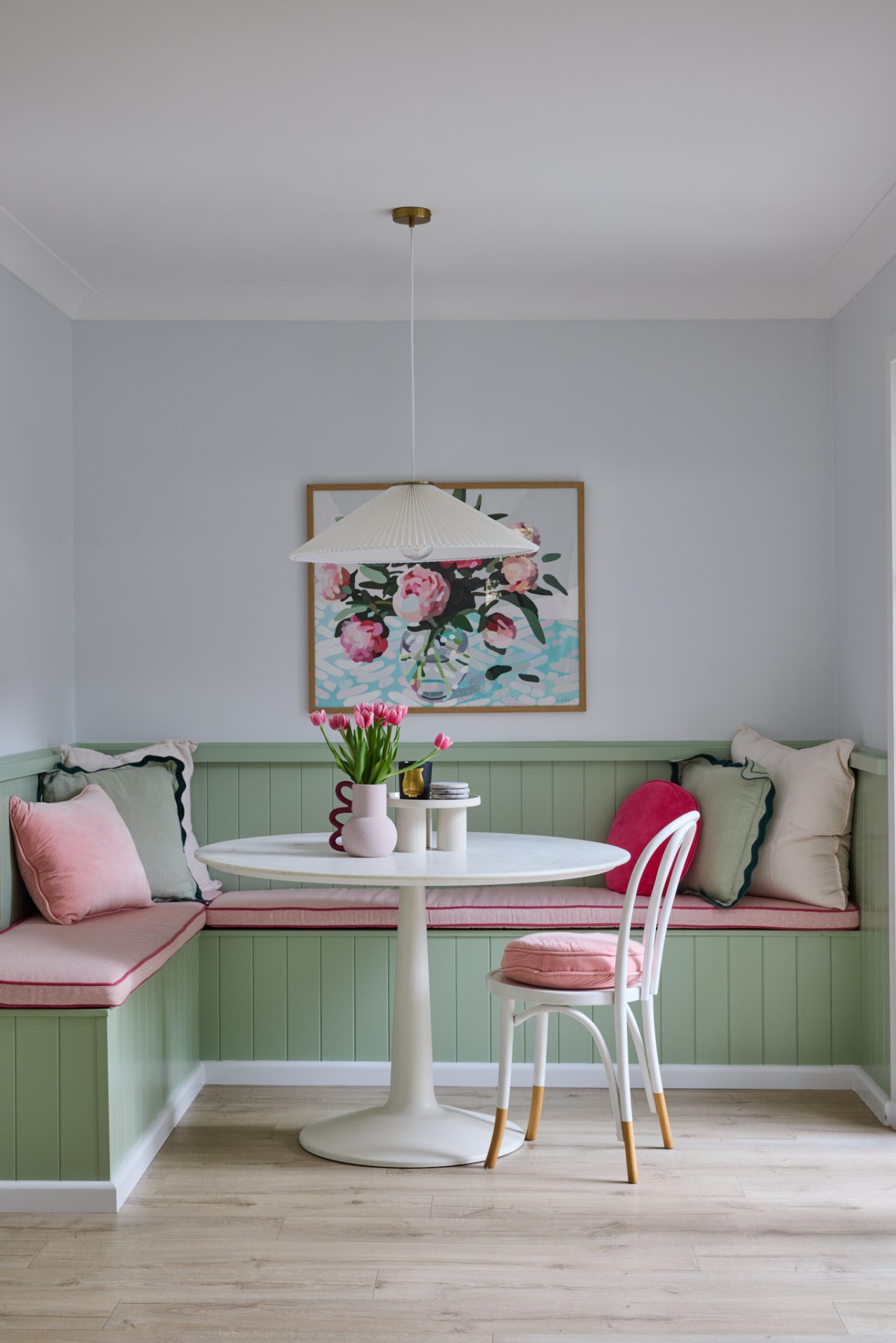 Showing off my new bench seat dining nook