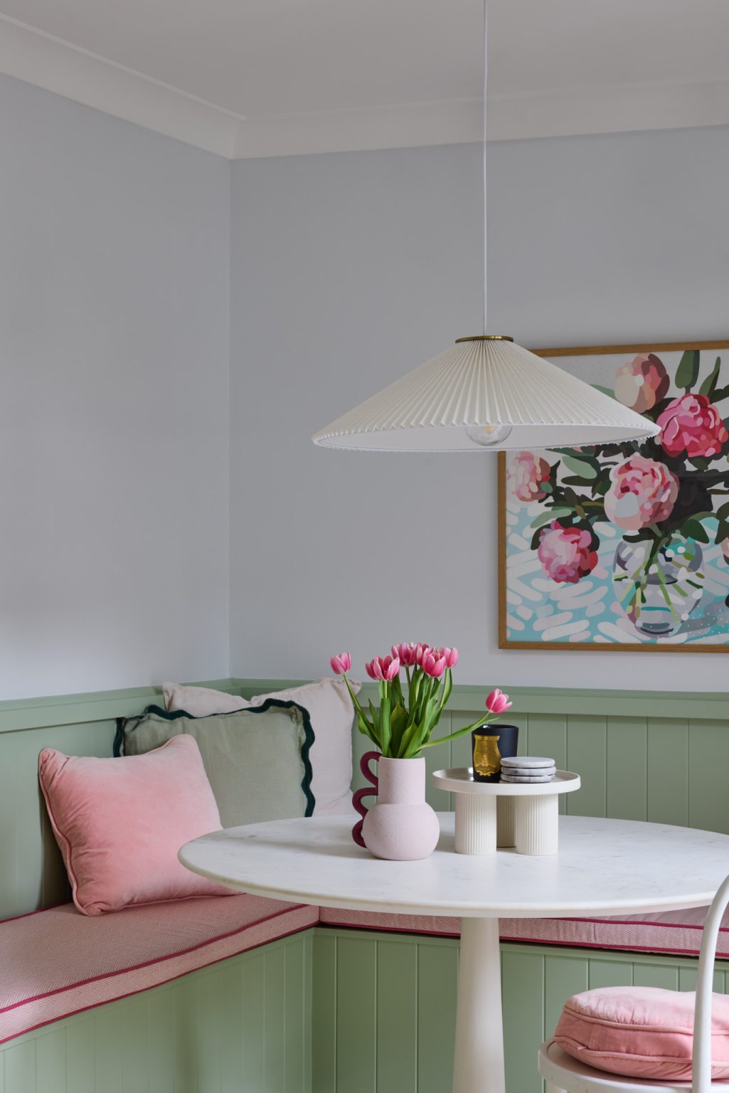 Showing off my new bench seat dining nook