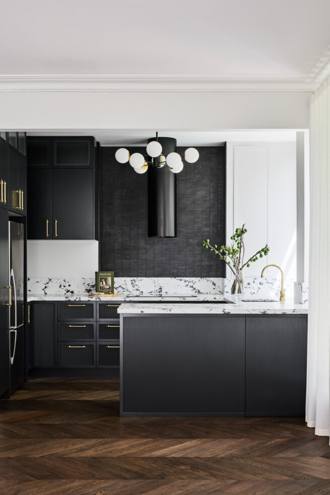 Steal these bold black and gold interior design ideas from this reno