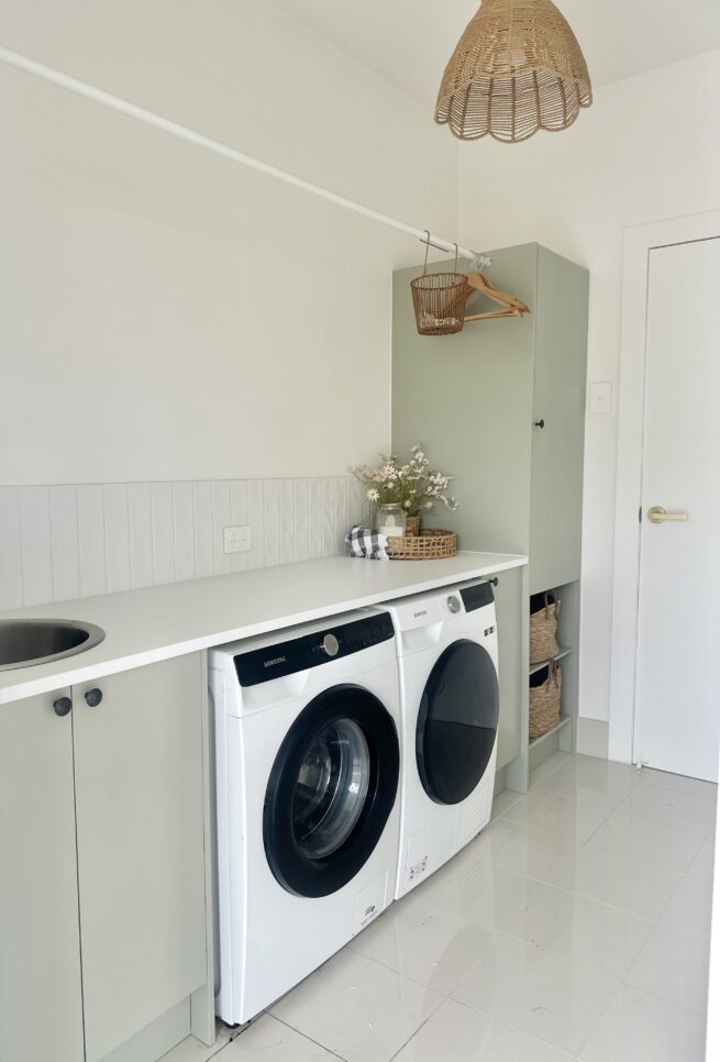 Stylish sage laundry on a budget looks like it cost way more - The ...